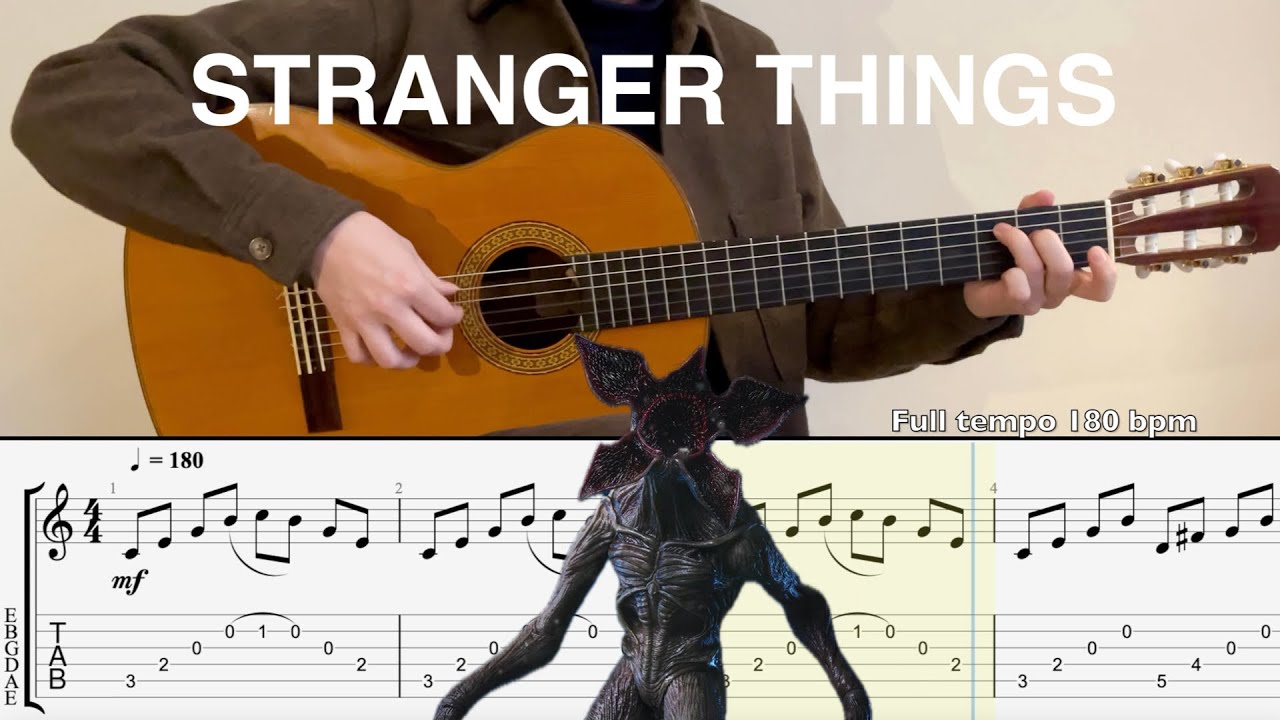Stranger Things Theme with TAB - Fingerstyle Tutorial - YouTube