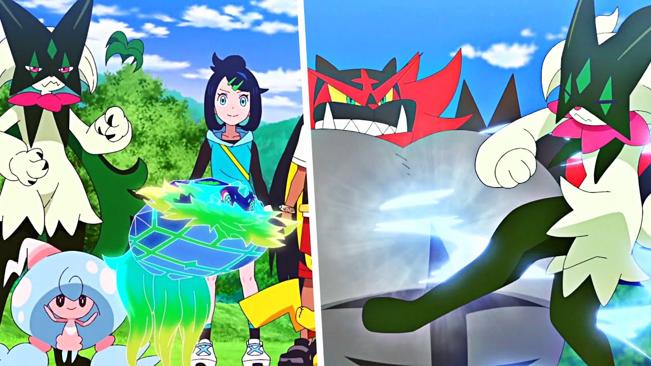 Liko And Meowscarada VS Nyabiko And Incineroar - Pokemon Horizons ...