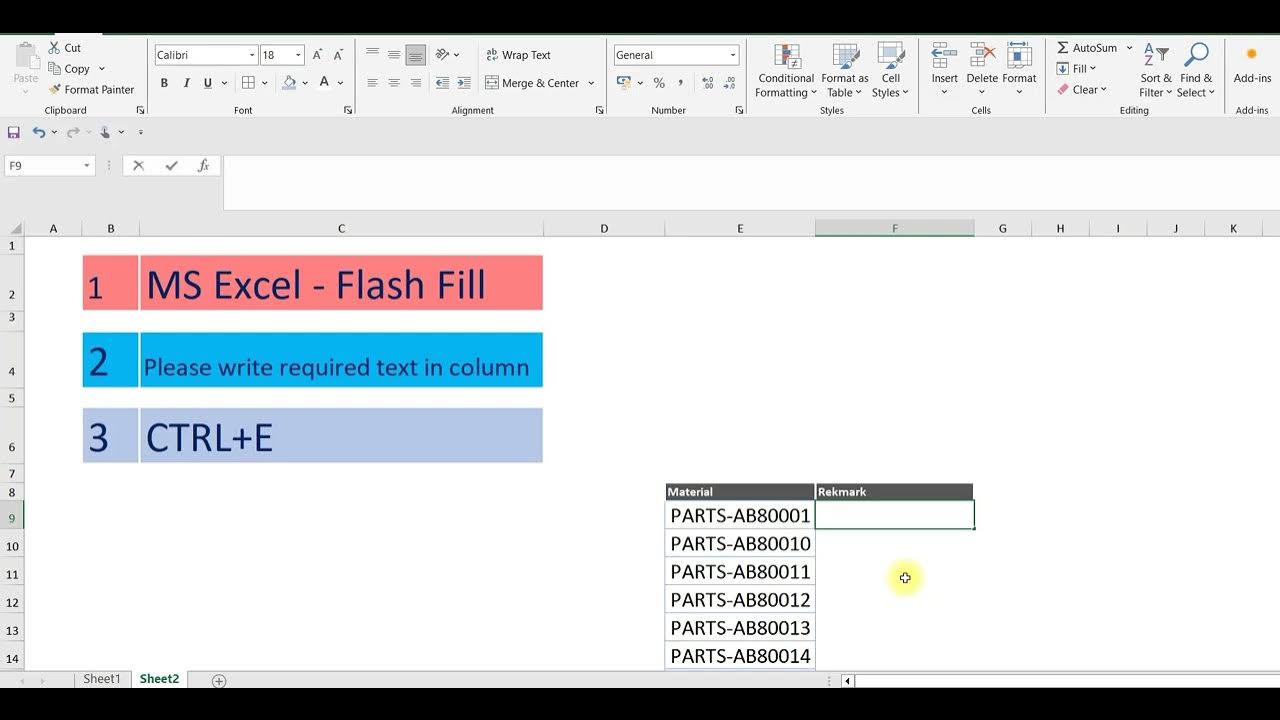 Excel -Flash Fill Formula - YouTube