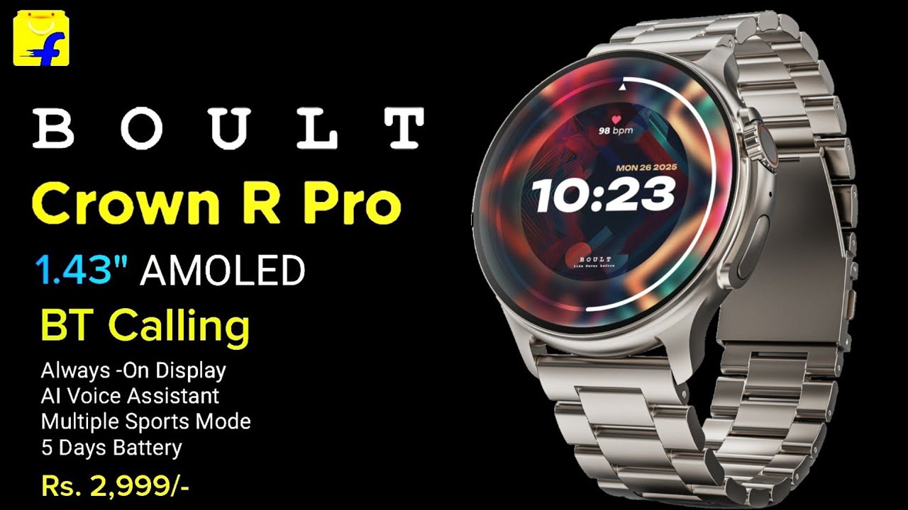 Boult Crown R Pro Smartwatch | 1.43- AMOLED | BT Calling | 120+ Sports ...