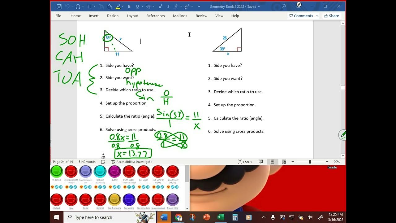 Geometry 3/16/23 PO42...Sine, Cosine, Tangent - YouTube
