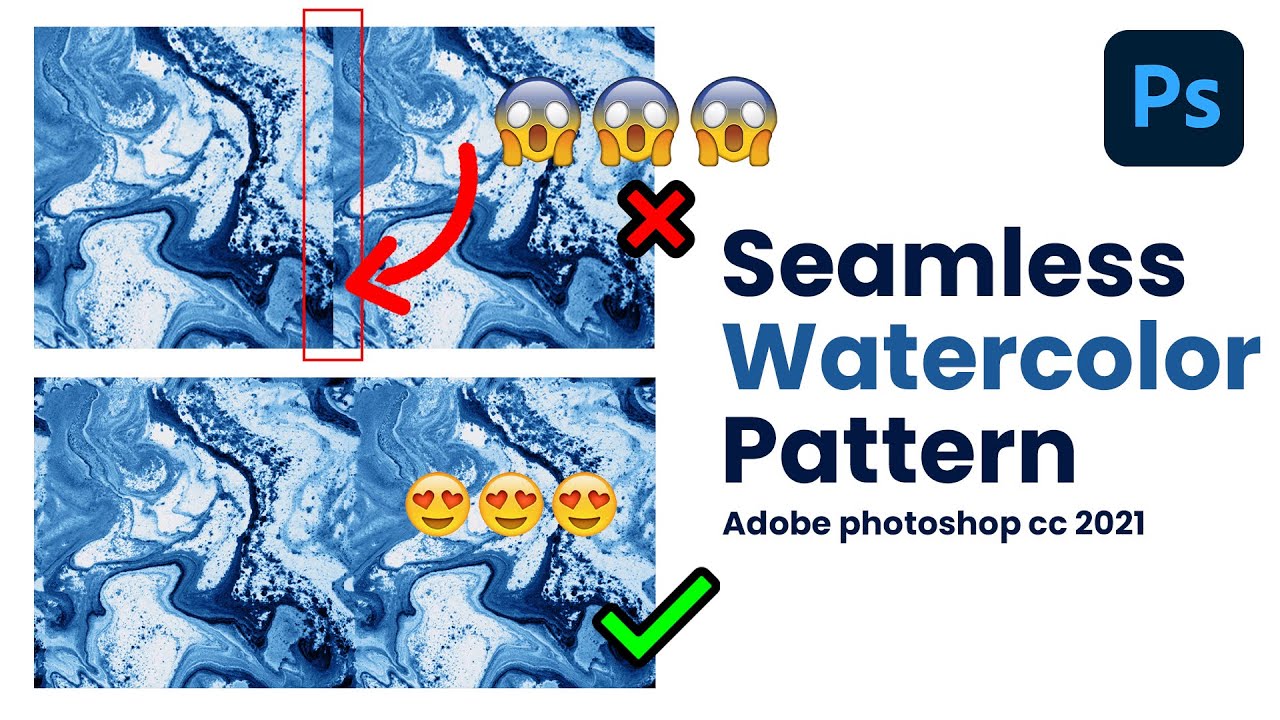 Watercolor Seamless Pattern Tutorial | Adobe Photoshop 2021 - YouTube