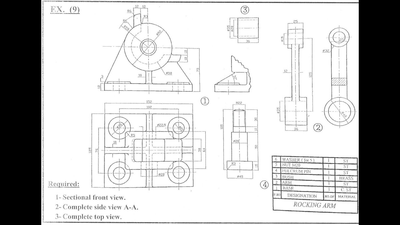 فيديو توضيحى لذراع التأرجح Rocker Arm details with solidworks - YouTube