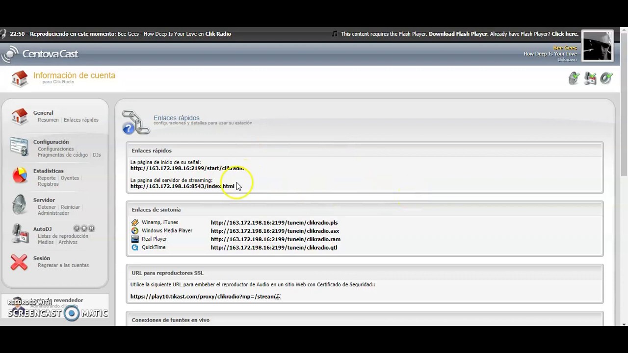 Obtener URL/SSL del panel de Centova Cast - YouTube