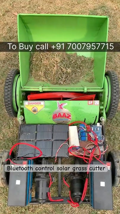 Bluetooth control solar grass cutter mechanical engineering final year ...