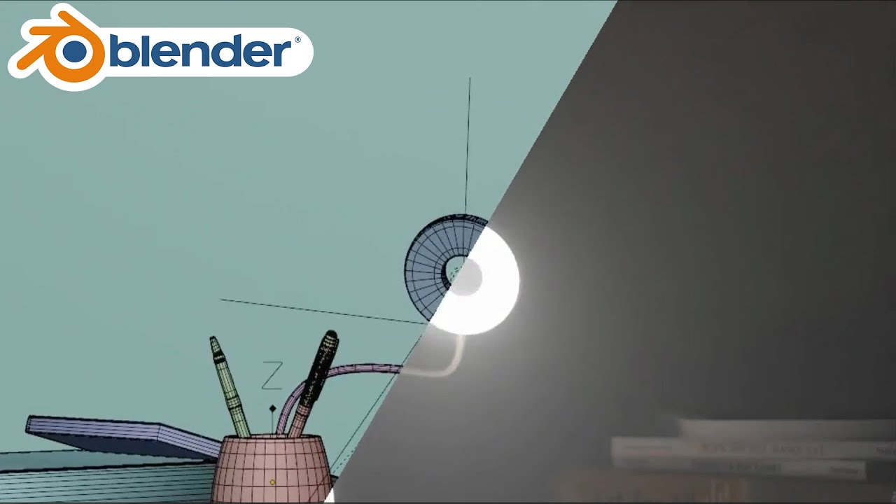 Blender - Desk Lamp - Foggy lighting - Time-lapse - YouTube