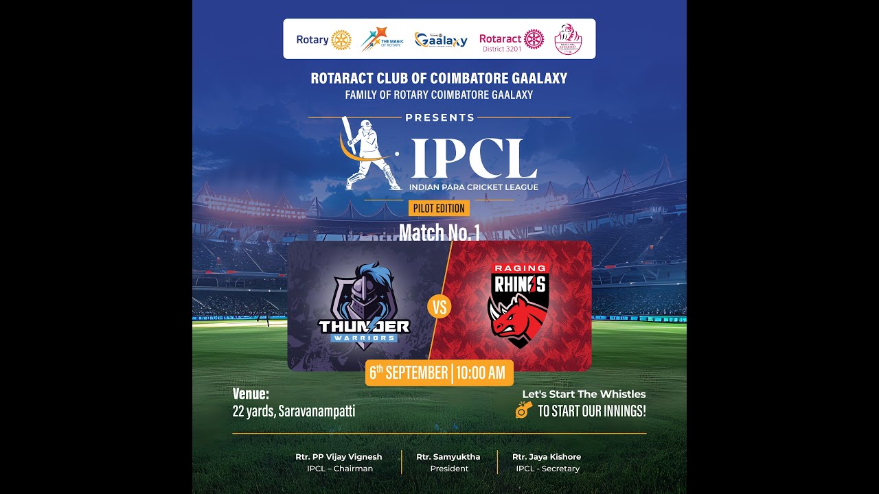 MATCH 1 | INDIAN PARA CRICKET LEAGUE 2024 | BY ROTARACT CLUB OF ...