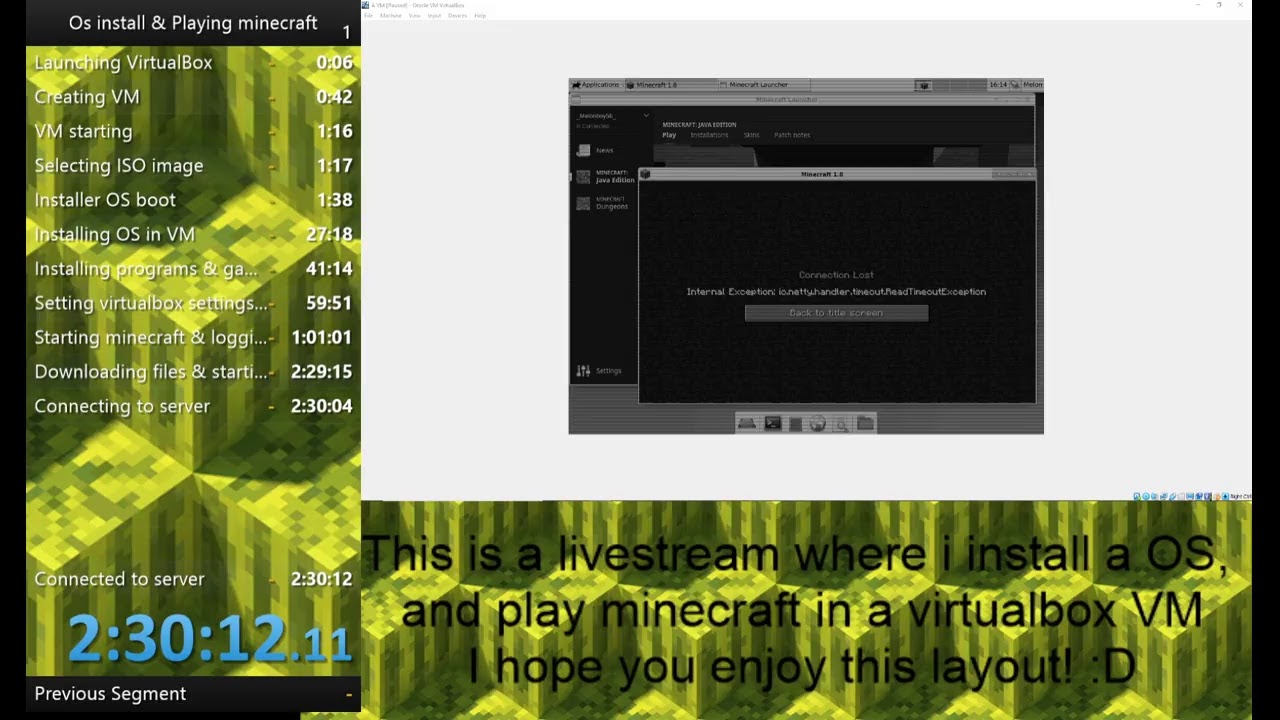 [Livestream] Installing OS & Playing Minecraft in VM - YouTube