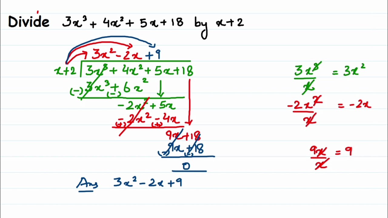 Long division - polynomial | Chapter 9 class 8 Maths | Axiom 1729 | How ...