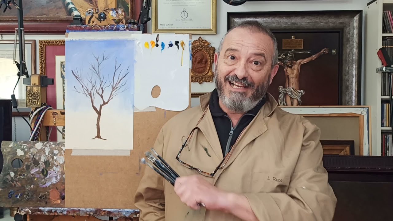 45 CÓMO PINTAR UN ARBOL POR LUIS RIZO PINTOR - YouTube