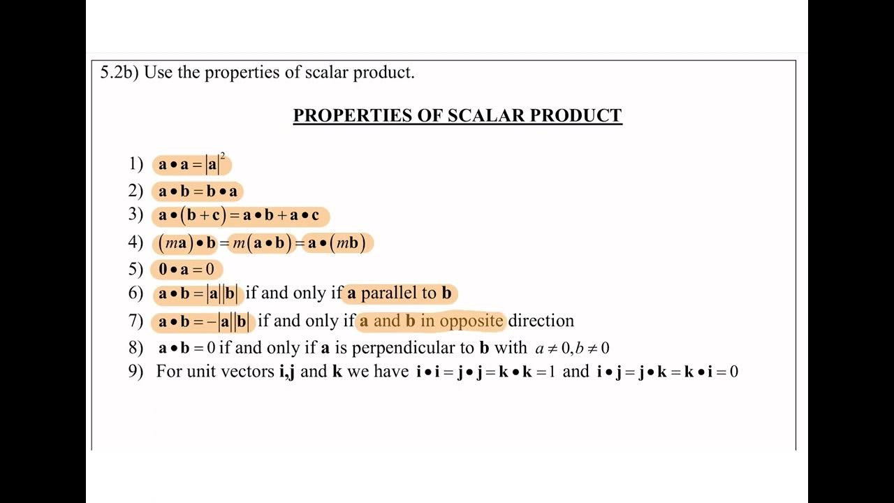 Properties of scalar product part 1 - YouTube