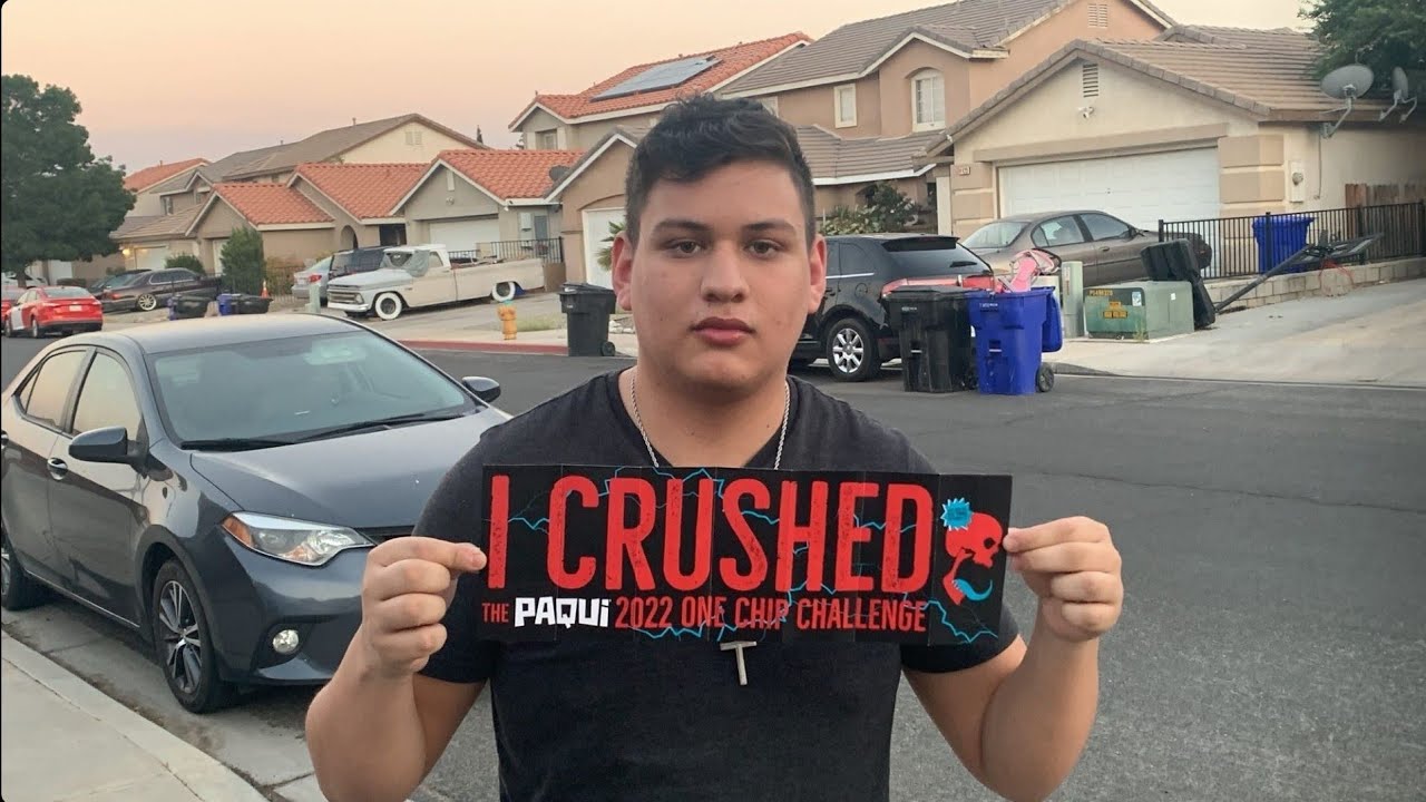 Charlie made us eat the one chip challenge and we hate him - YouTube