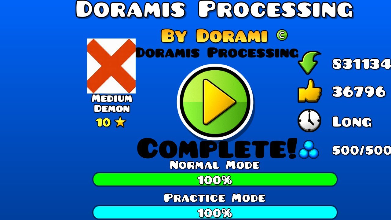 Doramis Processing Complete! (Medium Demon) | Geometry Dash 2.113 - YouTube