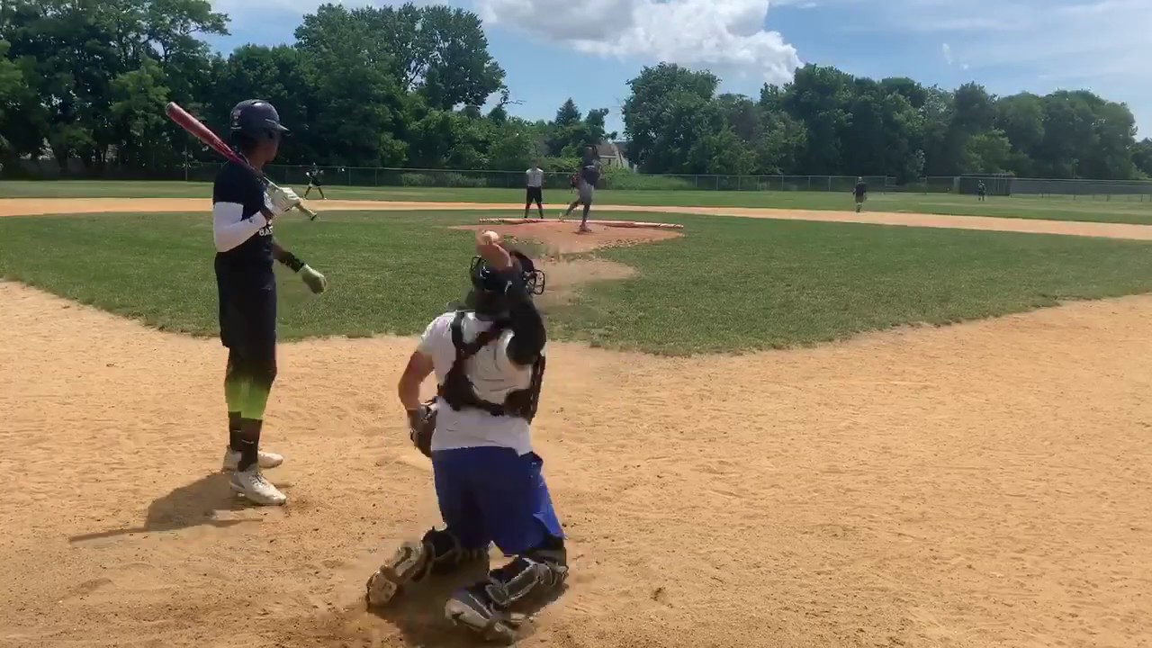 Tyler Leach OF Queensborough CC Baseball Full Live at Bat - YouTube