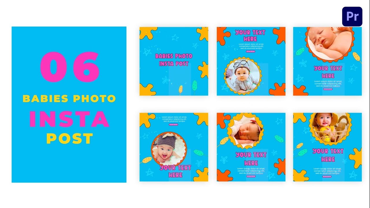 Babies Photo Shoot Instagram Post Premier Pro Template - YouTube