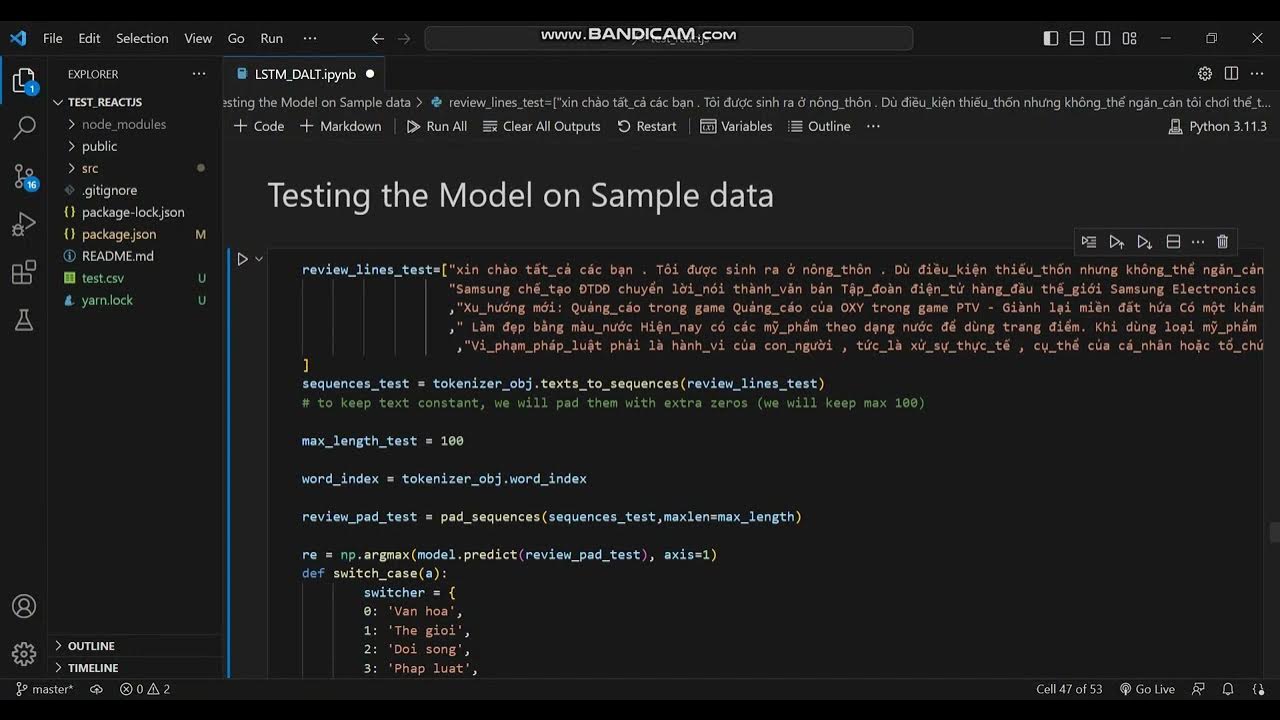 Demo text classification dùng Embedding Word2Vec Tiếng Việt và sử dụng mô hình mạng nơ ron LSTM ...