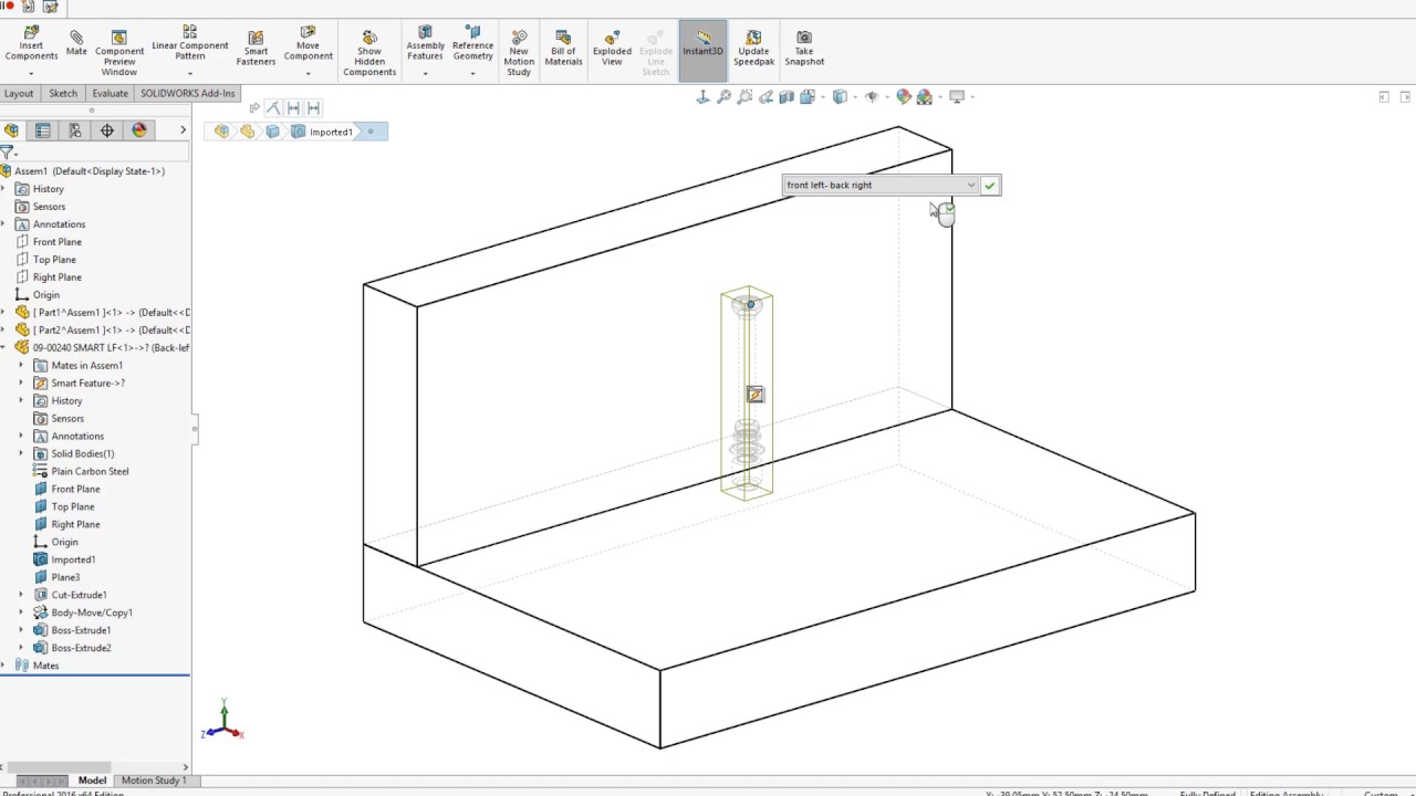 Solidworks Configured Smart Component - YouTube