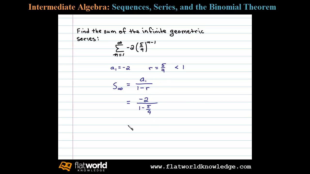 Convergent Geometric Series - Algebra IA 09-0303 - YouTube