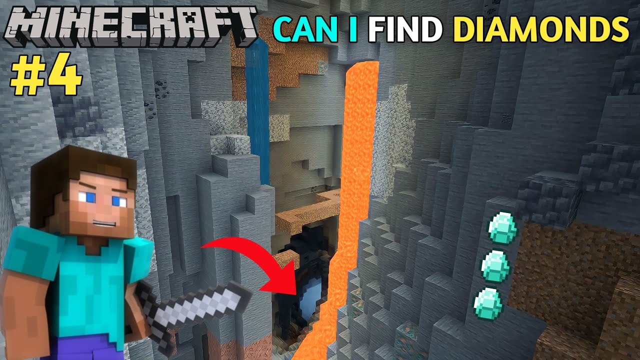 Can I Find Diamonds in Dangerous Cave | MINECRAFT GAMEPLAY #4 | - YouTube