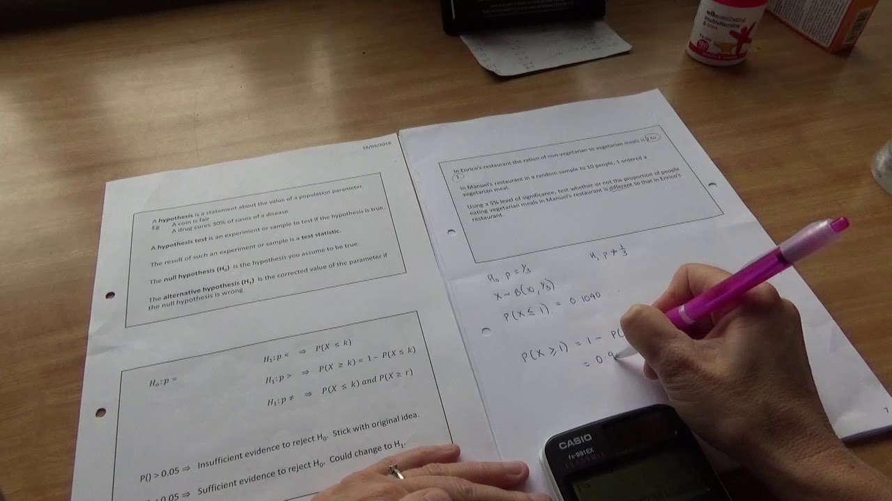 Statistics Binomial Hypothesis Test Two Tailed - YouTube
