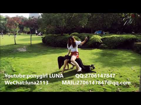 LUNA057 PV Ponyplay in park，ponygirl of outdoors