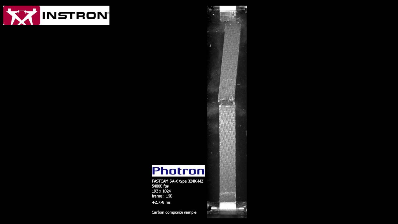 Instron Carbon Composite test high speed camera - YouTube