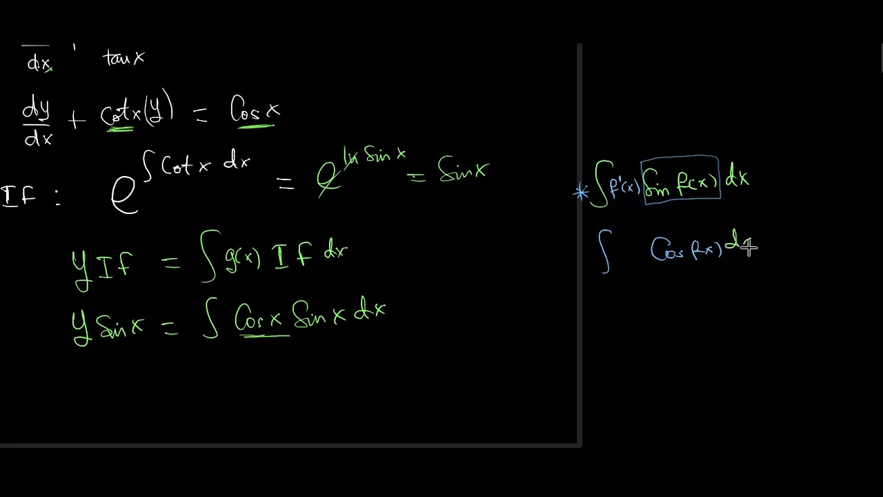 Differential Equations( Integrating Factor Technique) Example #2 - YouTube