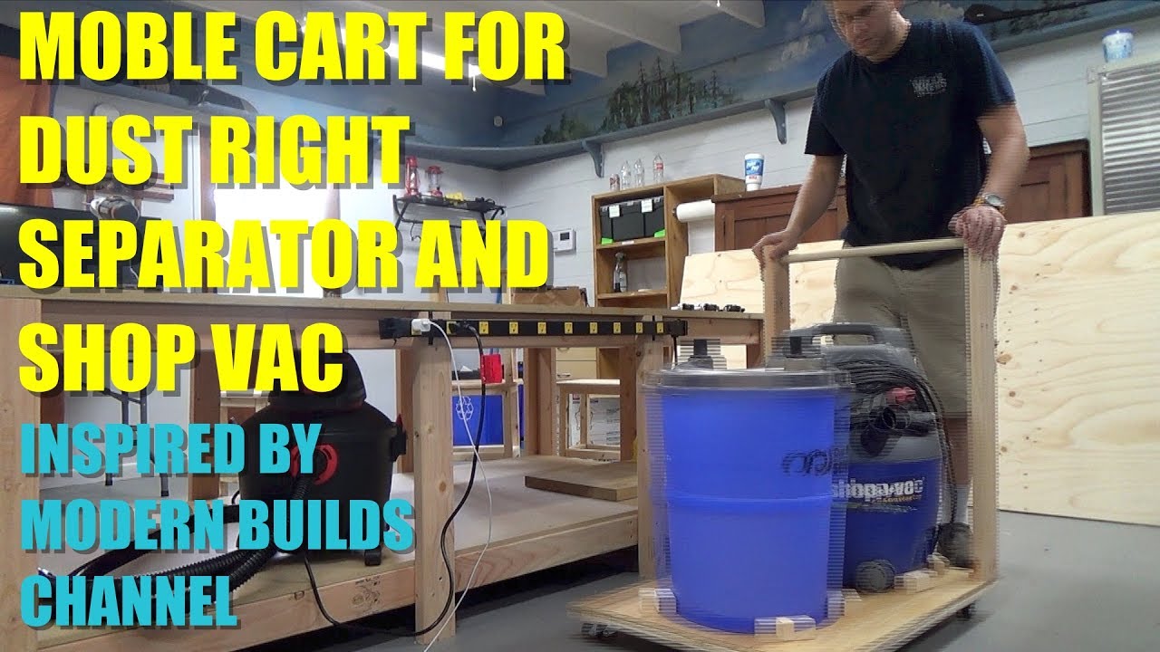 Mobile Dust Collection Cart for Woodworking - Rockler Dust Right - YouTube