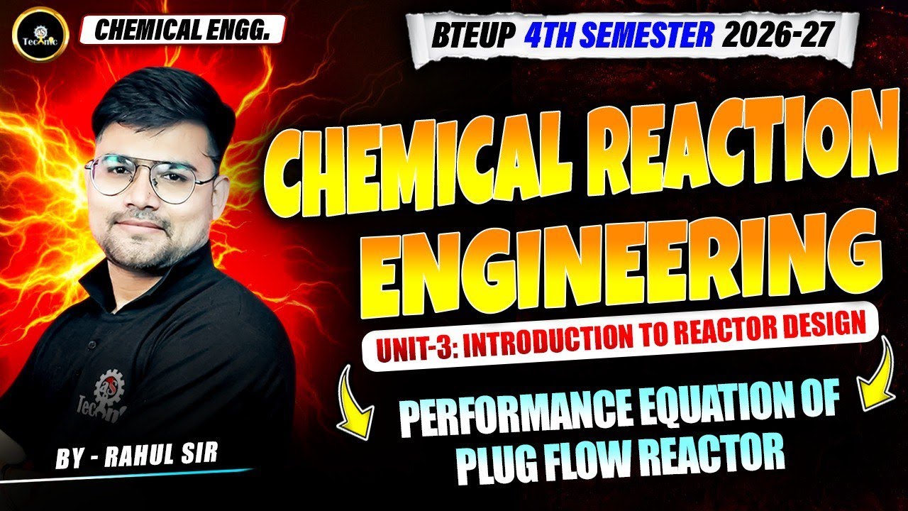 CHEMICAL REACTION ENGG. | Performance equation of PLUG FLOW REACTOR ...