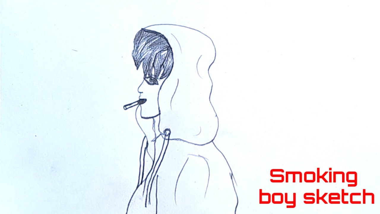 Smoking boy sketch | How to draw a smoker boy | Boy sketch | - YouTube