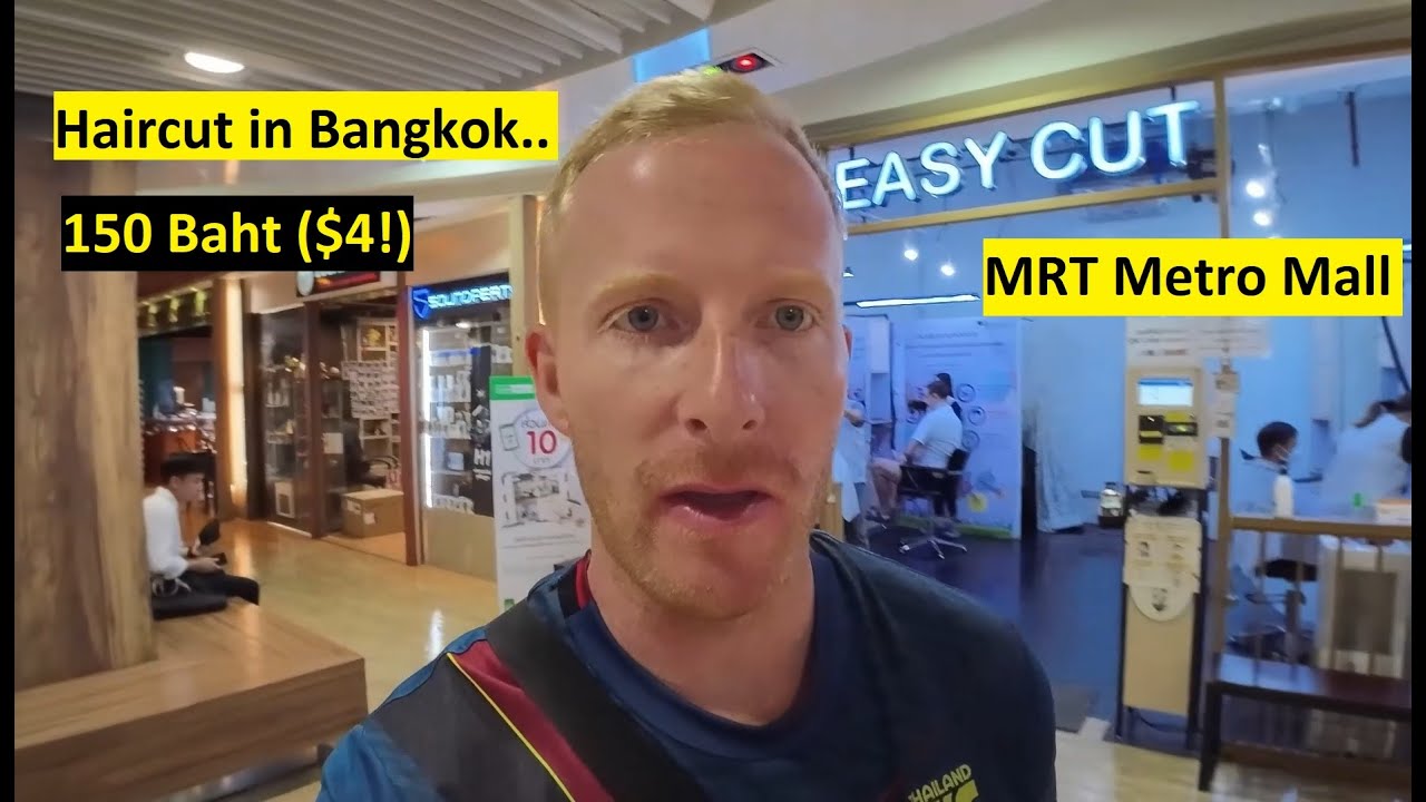 $4 Haircut in Bangkok Metro Station! MRT Easycut in Bangkok Thailand ...