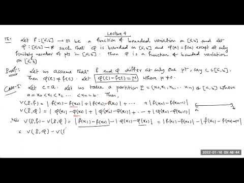 Lecture 4 || Functions of Bounded Variations || Variation Function || - YouTube