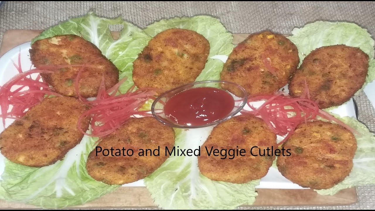 Potato and Mixed Veggie Cutlets | Vegetable Cutlets Recipe | Veggie ...