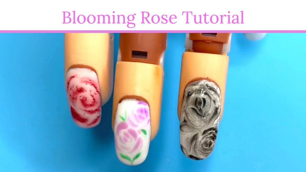 Blooming Rose Nail Art Tutorial - YouTube