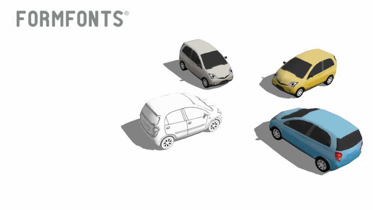 FormFonts 3D Models Sketchy Cars - YouTube