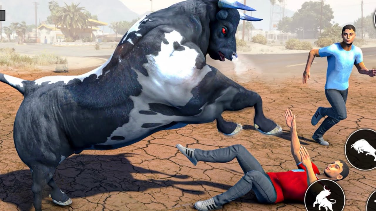 Angry Buffalo Simulation Games,Bull V's Man Fighting, - YouTube