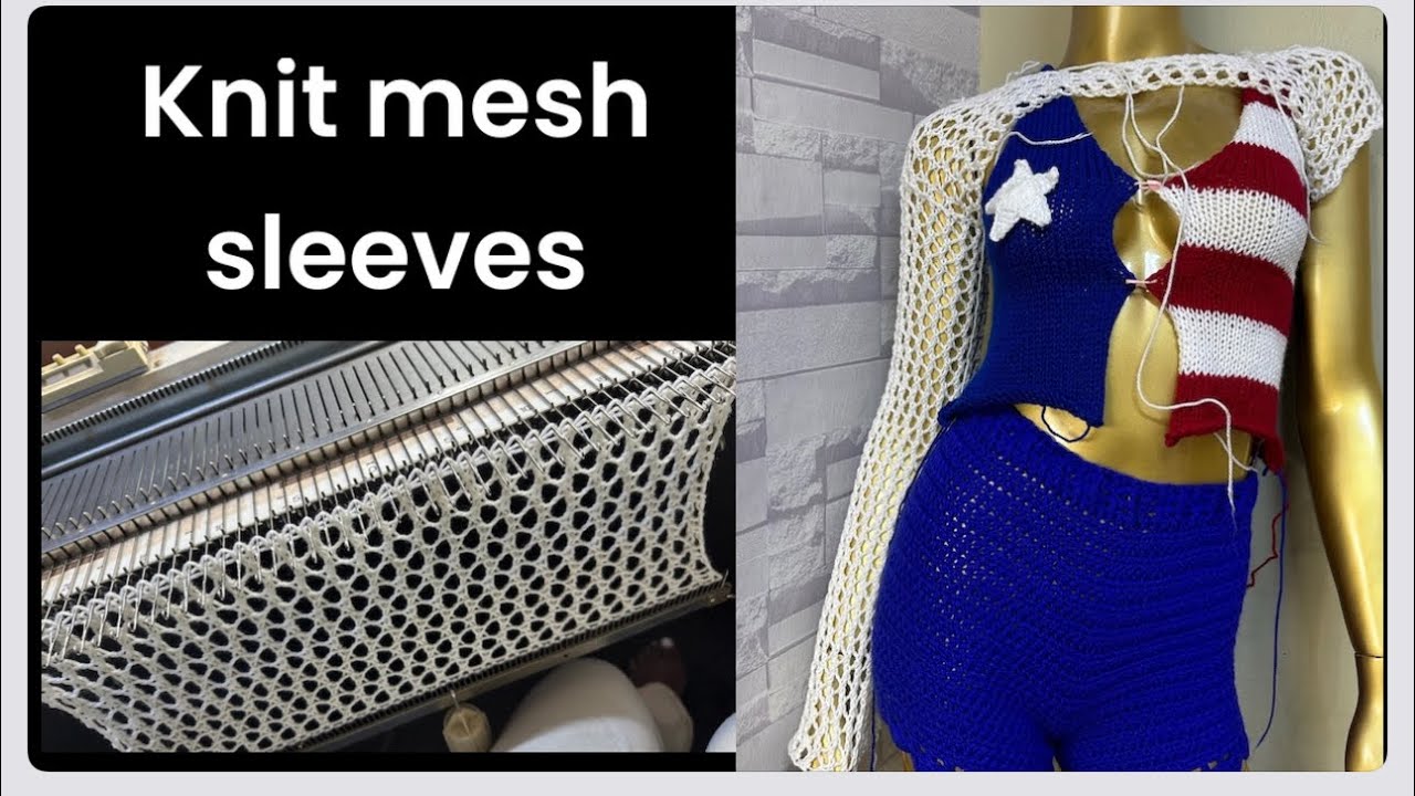Knitting mesh on a knitting machine - YouTube