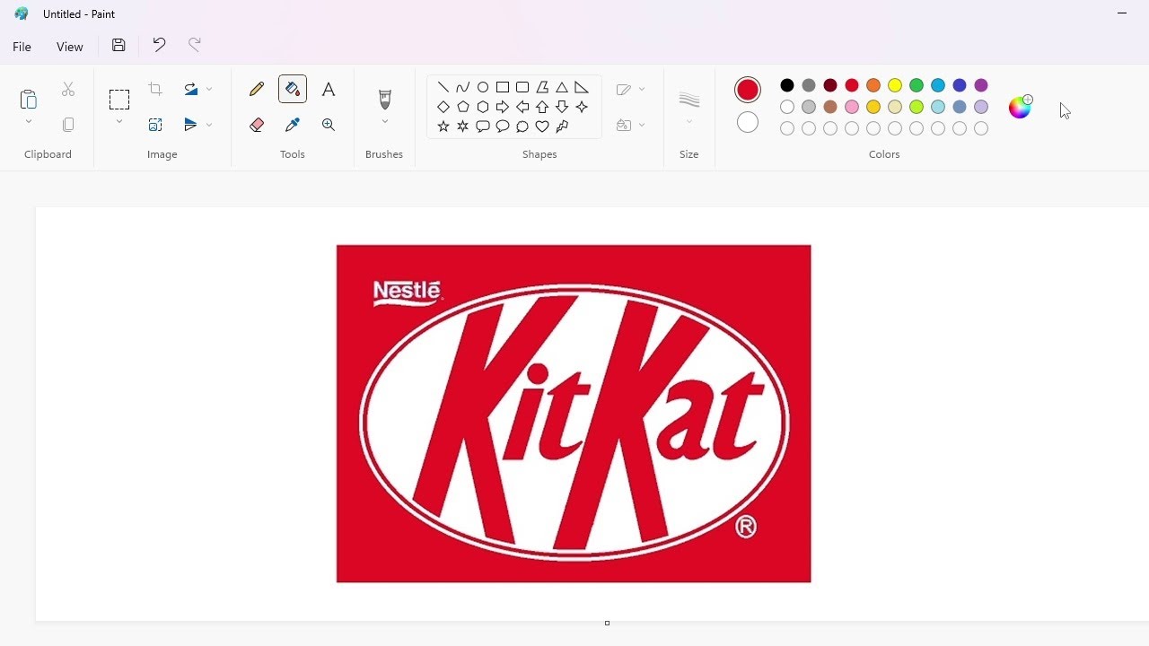 How to draw the Kit Kat logo using MS Paint | How to draw on your ...