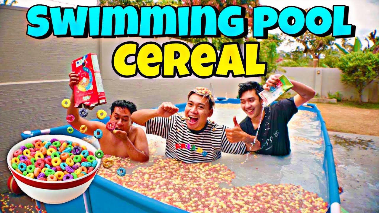 SWIMMING CEREAL POOL!! - YouTube
