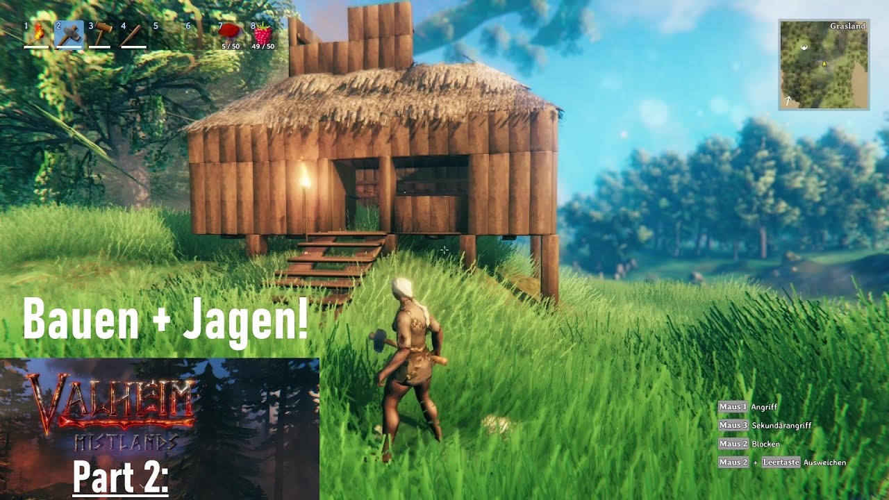 Playthrough Valheim Part 2/3 / Timeline/ Bauen und Jagen! / Gameplay ...