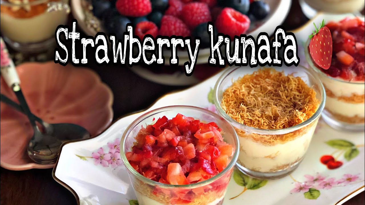 Strawberry Kunafa Pudding | easy kunafa - YouTube