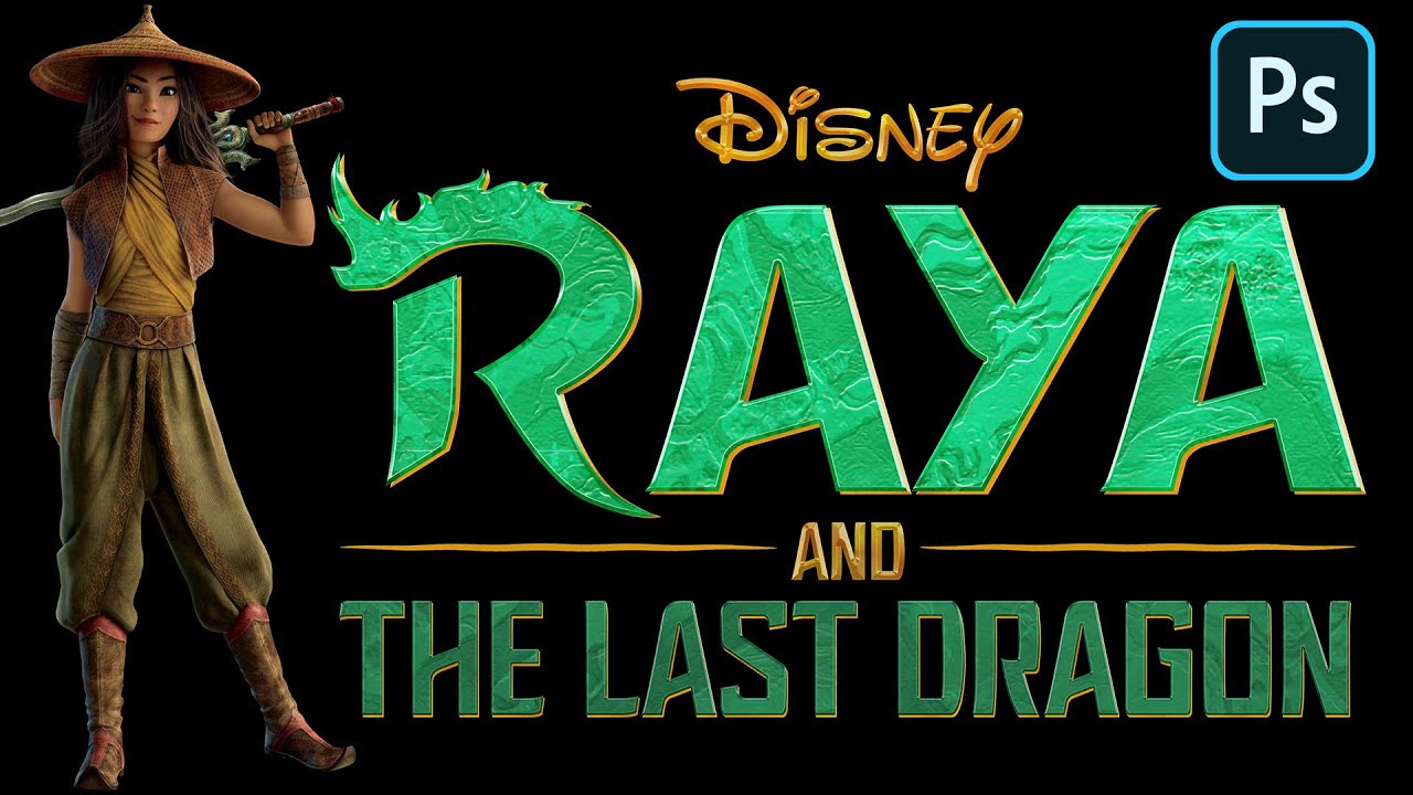 RAYA THE LAST DRAGON de Disney Estilo de Texto con PHOTOSHOP - YouTube
