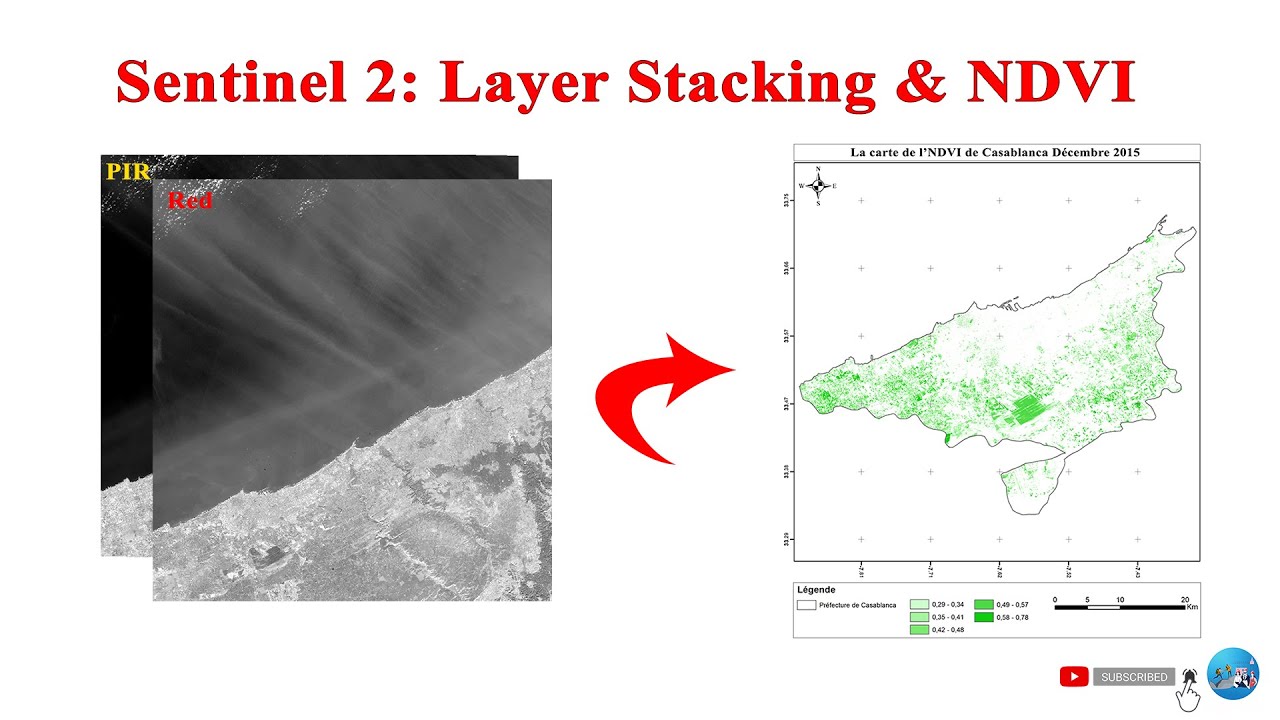 Comment calculer l'indice de végétation #NDVI pour #Sentinel 2 - YouTube