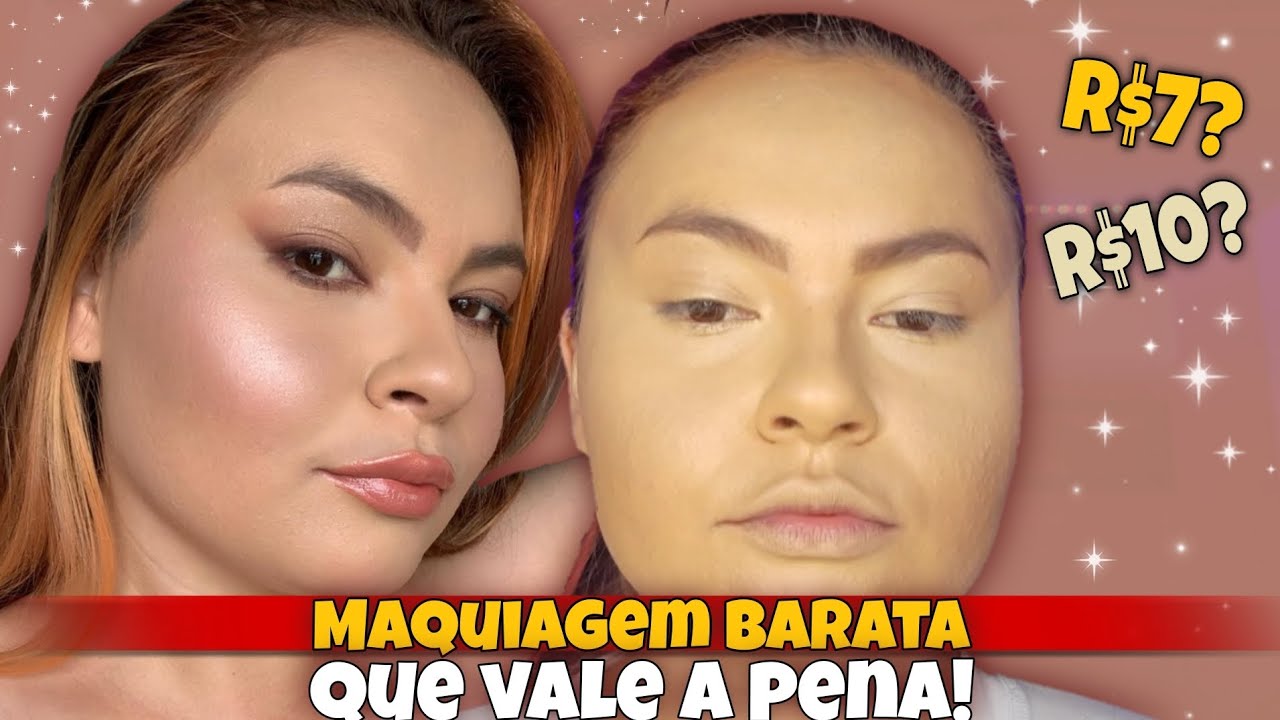 MAQUIAGEM COMPLETA COM OS PRODUTOS MAIS BARATOS DA MINHA PENTEADEIRA ...