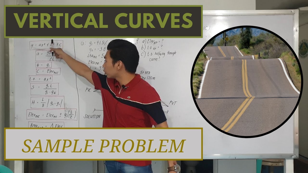 Vertical Curves Crest - Sample Problem - YouTube