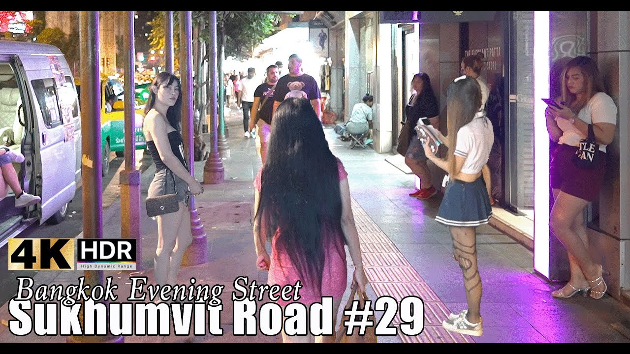 🇹🇭 4K HDR Bangkok | So Many Freelancers & Pretty Ladies | Sukhumvit ...