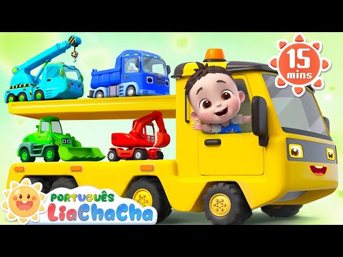 Dez Carros de Construção | Carro para Crianças | LiaChaCha em Português - Músicas Infantis