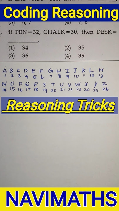 Coding Reasoning tricks #navimaths #nmms #reasoningtricks #trustexam - YouTube