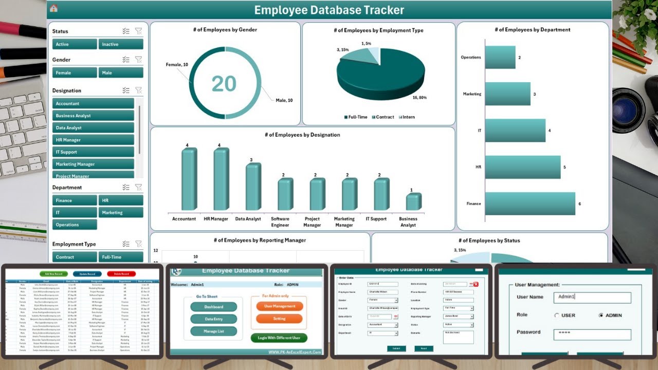 Employee Database Tracker in Excel - YouTube