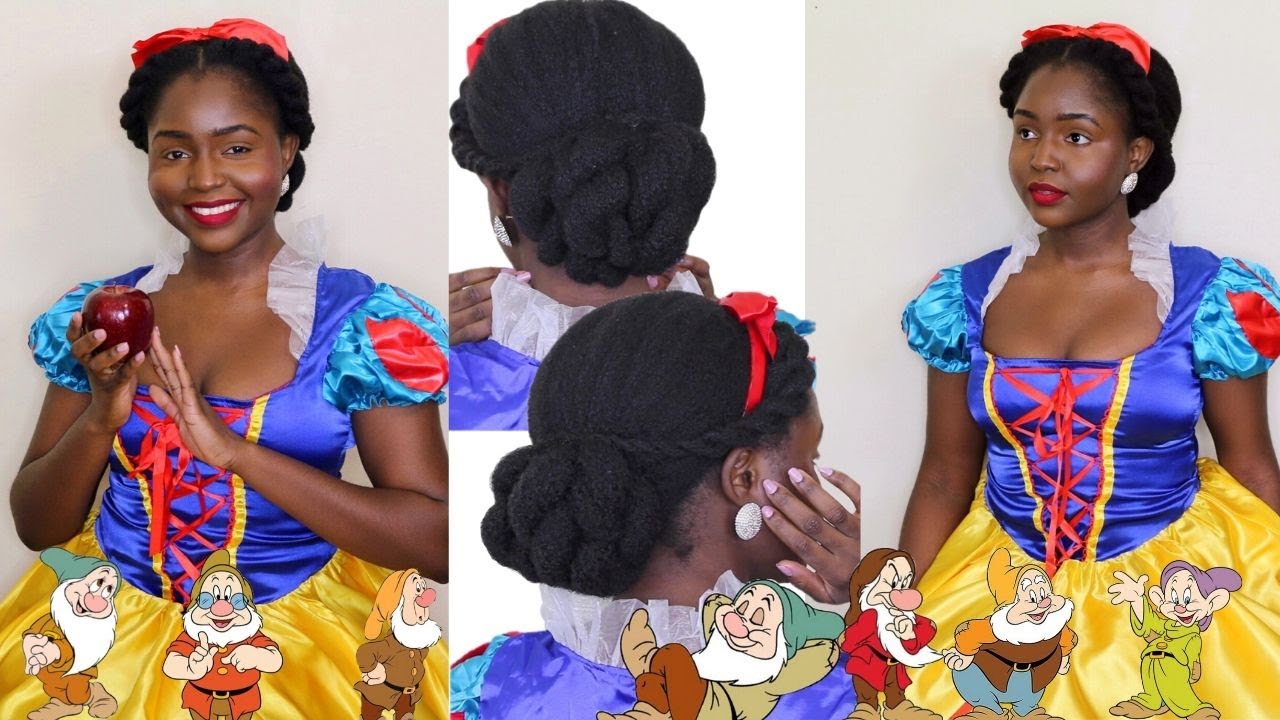 Snow White hair tutorial on 4c Natural hair - YouTube
